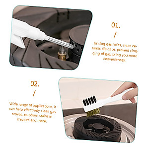 SOLUSTRE 4pcs Non-Slip Gas Stove Cleaning Brush Scraper Stiff Bristles for Tiles Windows Effortless Cleaning