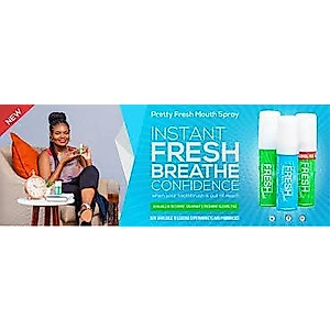 3 Pack of Pretty Fresh Instant Breath Freshener Mouth Spray Fresh Mint,Fights Bad Breath.