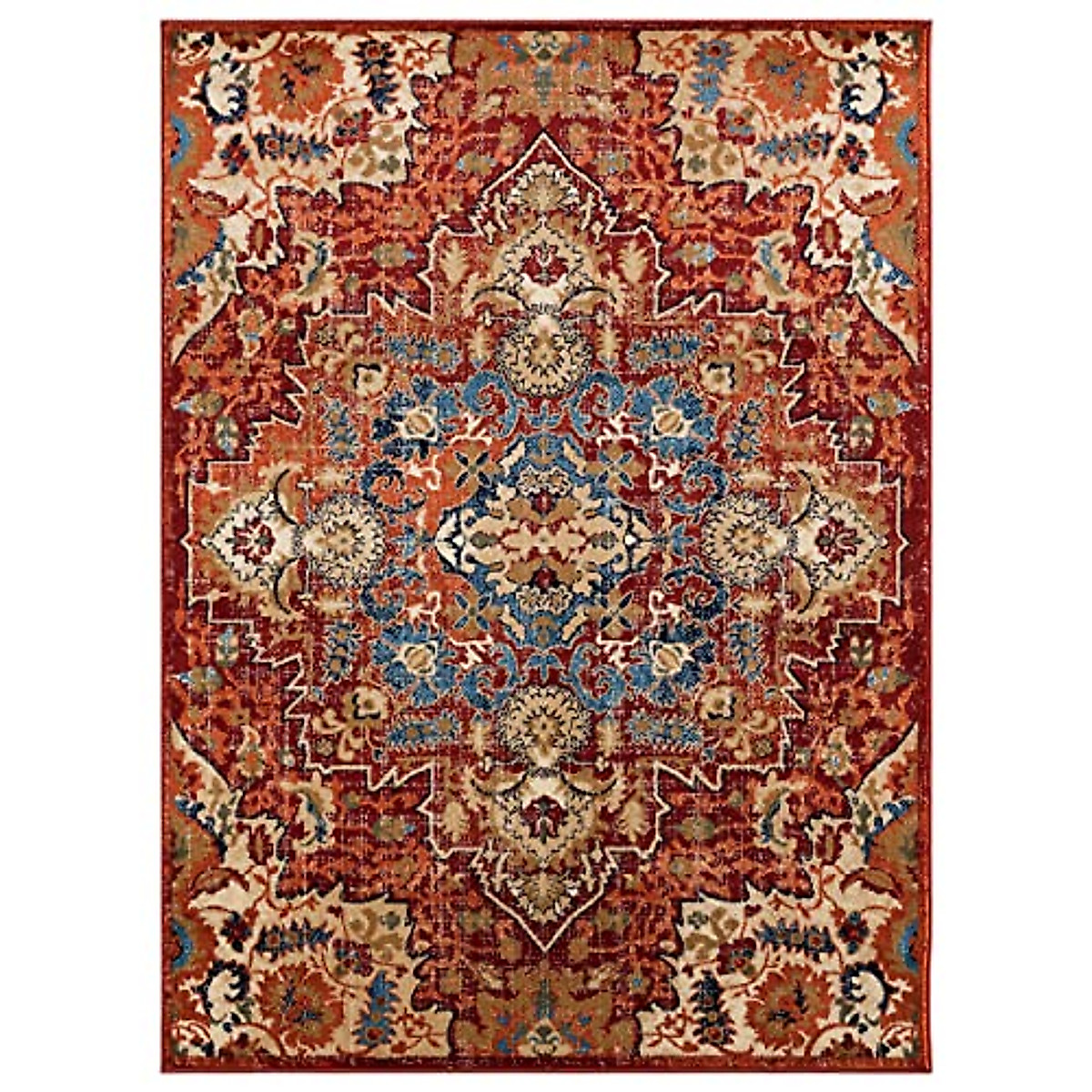 LUXE WEAVERS Howell Collection Red Oriental 5x7 Area Rug