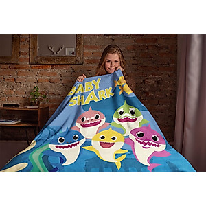 Warm Kids Bedding, Toddlers Boys Girls Flannel, Soft Plush Baby Blanket, Unisex Blanket Throw Fleece Baby Shark 60 X 40 inches, Green, Blue
