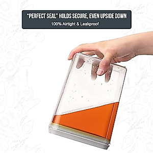 Everyday Solutions Airtight Food Storage Containers with Lids - Crystal Clear San Body Containers for Organizing Kitchen - Easy to Open/Close Lids with Ergonomic Knob Design - 1.1 QT