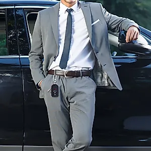 Wisdompro Key FOB Cover with Keychain for Honda Accord Civic CR-V Pilot Passport Insight, Silicone Full Protection Smart Remote Key Case Protector - Black, 2 Pcs