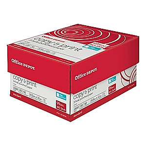 Office Depot® Brand 3-Hole Punched Multi-Use Print & Copy Paper, Letter Size (8 1/2" x 11"), 92 (U.S.) Brightness, 20 Lb