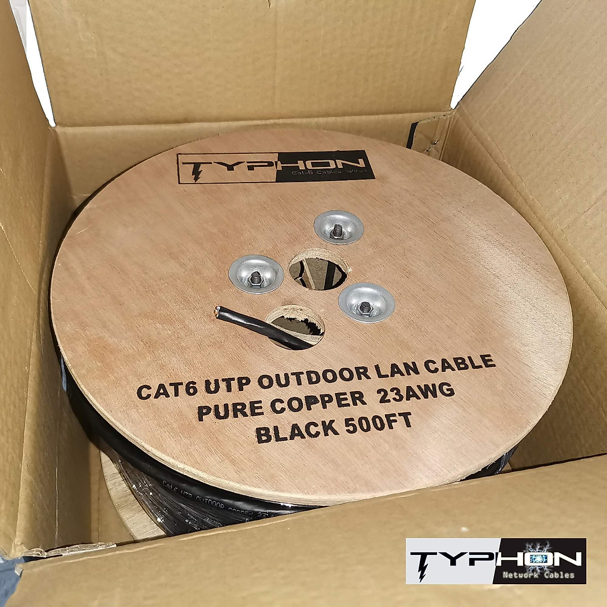 Typhon Cat6 Direct Burial Outdoor Network Cable Solid Pure Copper UTP 23AWG UV Resistant