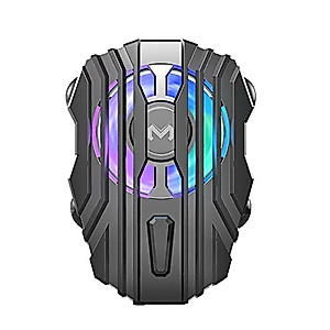 TYROCX Lattest PUBG Mobile Phone USB Cooling Fan Cooler Adjustable Portable Radiator Gaming Holder Heat-Sink for Phone for BGMI Gaming Pubg COD FreeFire With RGB Light(Black)