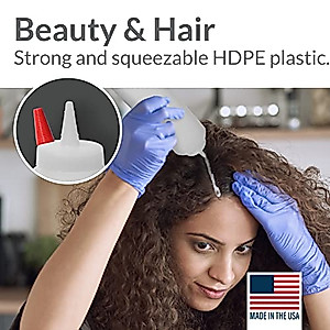 Pinnacle Mercantile Plastic Squeeze Condiment Bottles with Red Tip Cap 16-ounce Set of 6 Wide Mouth