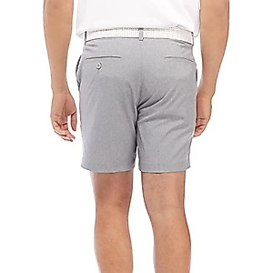 PGA TOUR Men's 7" Flat Front Golf Shorts with Active Waistband, Light Grey Heather, 42