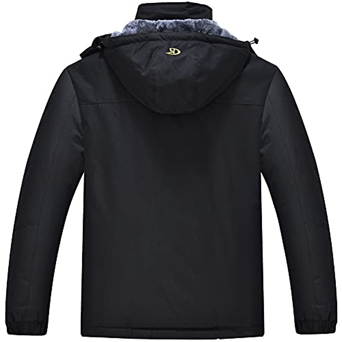 QPNGRP Mens Waterproof Ski Snowboarding Jacket Winter Windproof Snow Coat Black Large