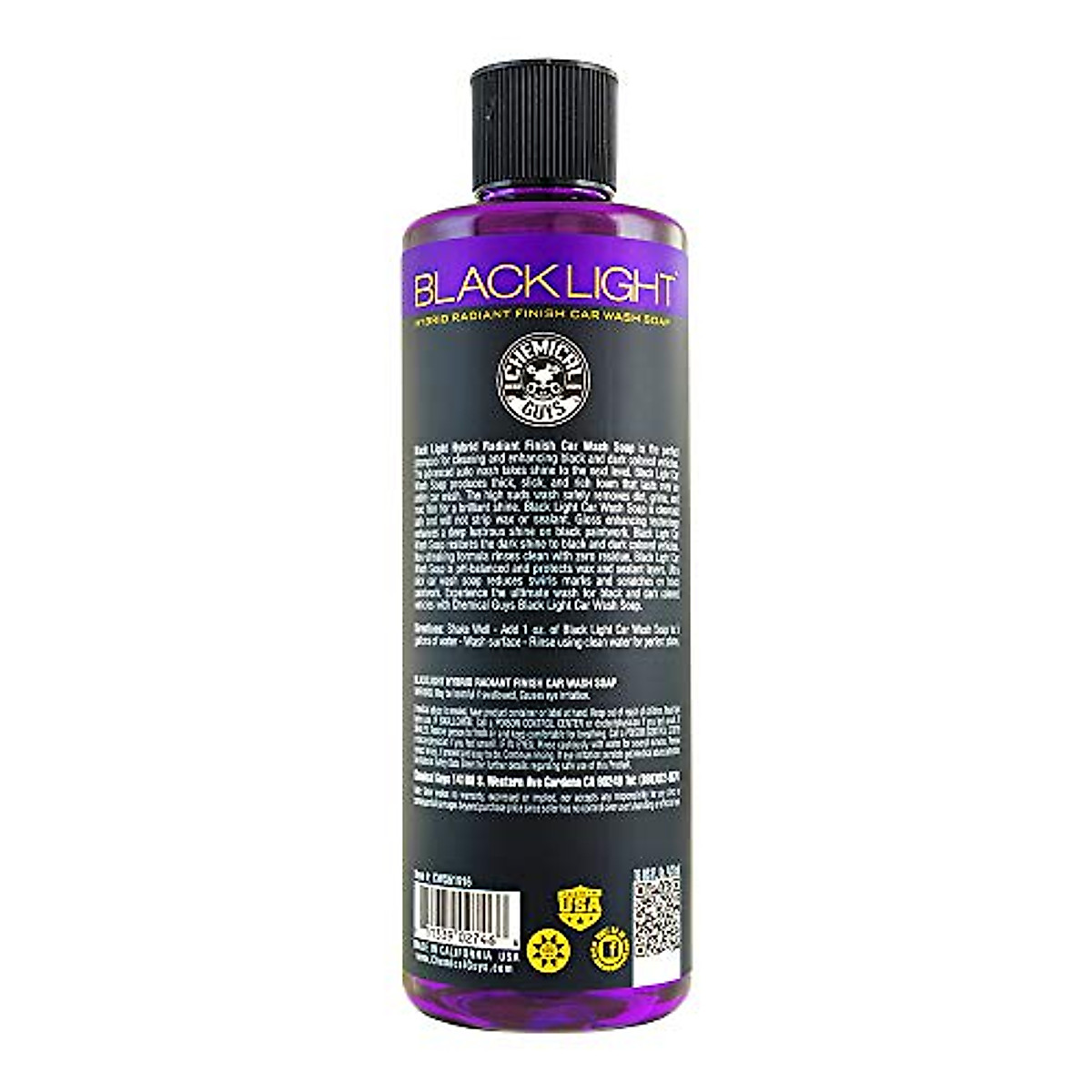 Chemical Guys CWS61916 Black Light Foaming Car Wash Soap(Works with Foam Cannons, Foam Guns or Bucket Washes)Safe for Cars,Trucks,Motorcycles,RVs&More,16 fl oz, Black Cherry Scent(packaging may Vary)