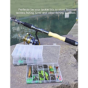 Hlotmeky Bead Organizer Box 3 Pack Plastic Craft Organizer 36 Grid Compartment Organizer Box with Dividers Clear Tackle Box