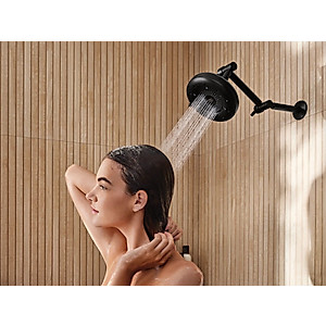 Moen S116BL Acc-Premium 16 in. Pivoting Adjustable Shower Arm, Matte Black