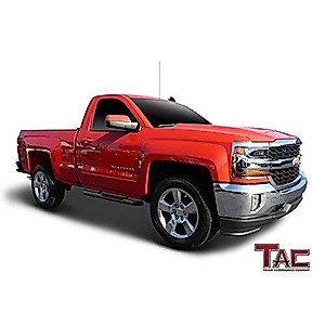 TAC Side Steps Running Boards Fit 1999-2018 Chevy Silverado/GMC Sierra 1500 Regular Cab|1999-2019 Silverado/Sierra 2500/3500 Regular Cab (Exclude C/K Classic) 3" Step Rails Side Bars Nerf Bars