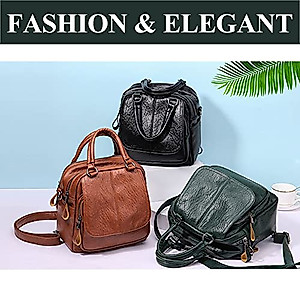 BONVEN Mini Backpack for Women,Small Backpack Purse Shoulder Bag Convertible Backpack Fashion Rucksack for Teen Girls Dark Green