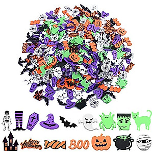 Motarto 500 Pieces Halloween Foam Craft Stickers Self Adhesive Halloween Theme Stickers for Halloween Thanksgiving Party Decoration