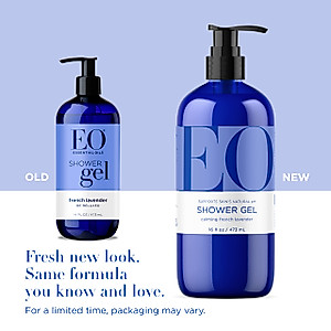 EO Shower Gel Body Wash, 16 Ounce (Pack of 2), Lavender, Organic Plant-Based Skin Conditioning Cleanser with Pure Essentials Oils