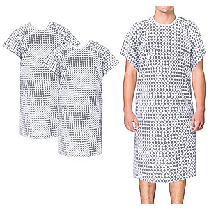 RUVANTI 2 Pack Hospital Gowns for Women/Men - Medical Patient Gowns for Elderly Women - Plus Size Gowns for Home Care - Labor and Delivery/Nursing - Comfortably Fits Sizes up to 2XL