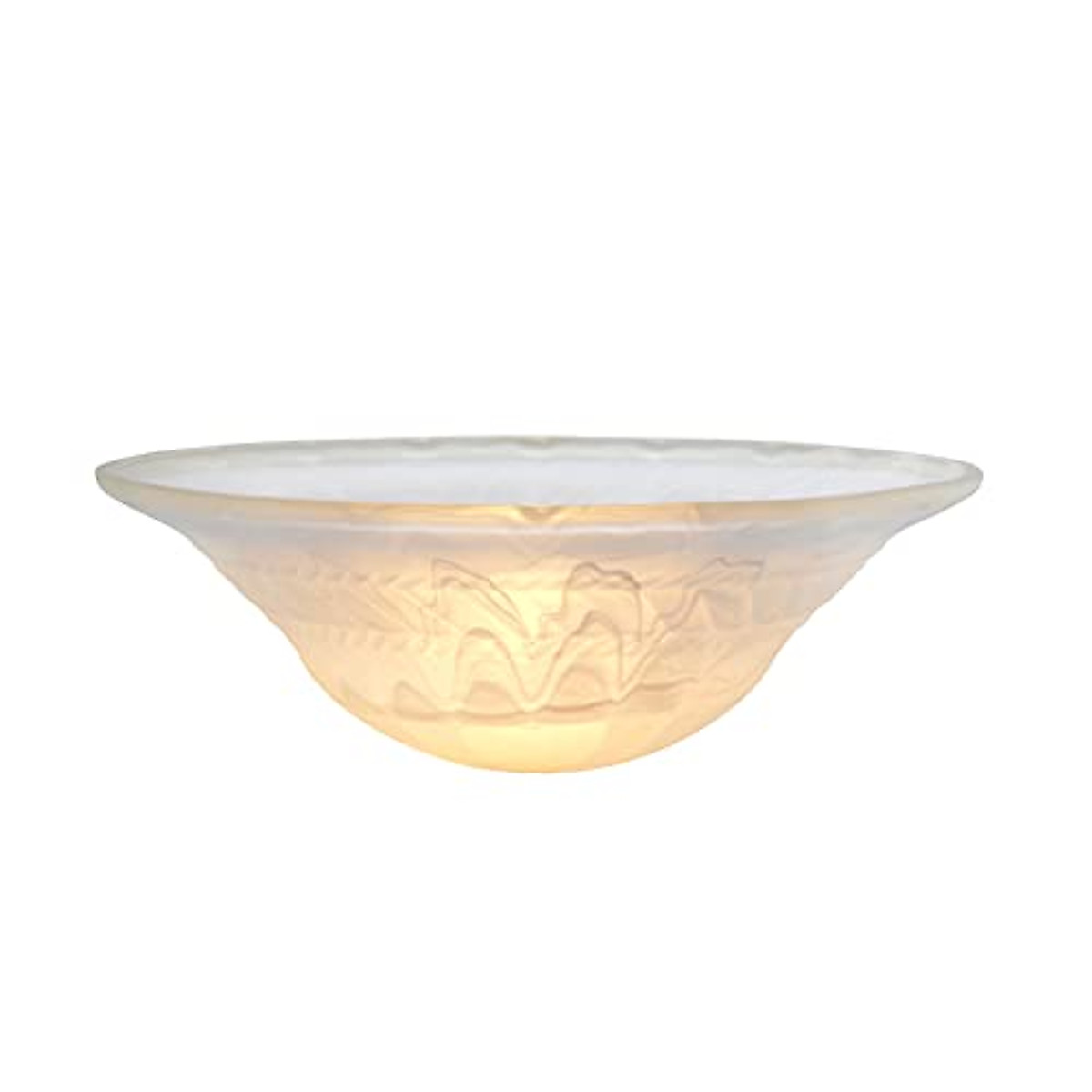 Aspen Creative 23121-01, Etched Alabaster Replacement Glass Shade for Medium Base Socket Torchiere Lamp, Swag Lamp and Pendant, 1-5/8" Fitter Size x 20" Diameter x 6-3/4" Height