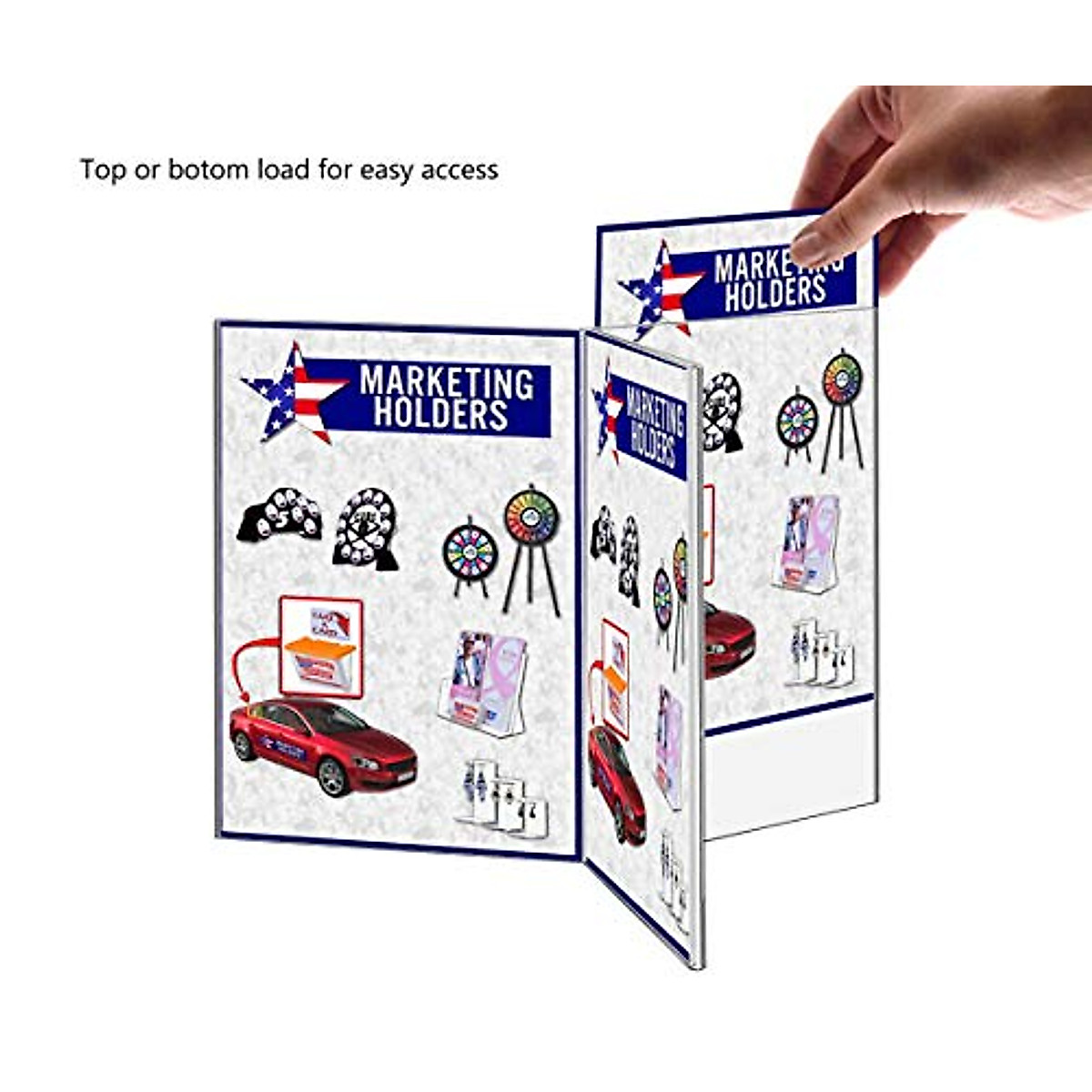 Marketing Holders Multi Panel Sign Holder 5" x 7" Pack of 10 Public Notice Stand Nameplate Directions Maps Frame Clear Acrylic Table Tent Graphic Image Party Venues Celebrations Announcements