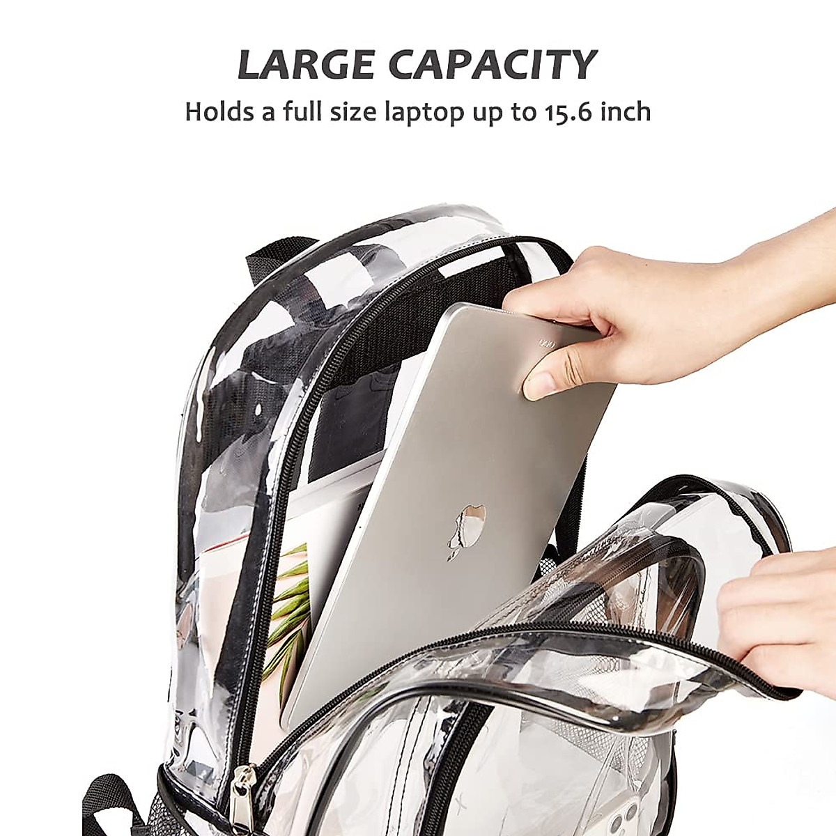 Stadium Approved Clear Mini Backpack Heavy Duty Transparent Backpack for Concert, Security Travel &Stadium