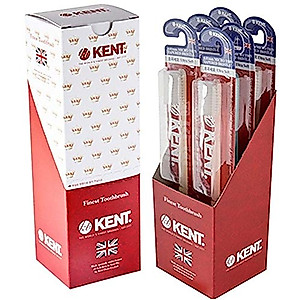 [KENT] CLASSIC Medium Head Extra Soft Toothbrush, Sensitive Teeth & Gums for Adults & Teens - (Set of 6)
