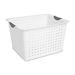 Sterilite Set of Ultra Plastic Storage Bin Baskets with Handles Including 12 Large and 12 Deep Containers for Household Organization, 24 Pack
