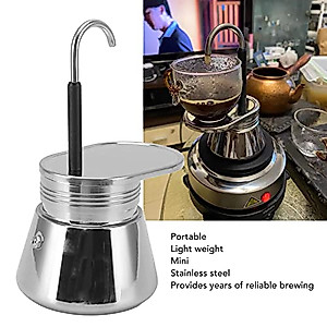 Stovetop Espresso Maker,8.3in Single Spout Stovetop Moka Pot,Stainless Steel Coffee Machine, Large Capacity Italian DIY Coffee Pot,Outdoor Brewed Coffee Cup for All Electric Ceramic Gas Stovet