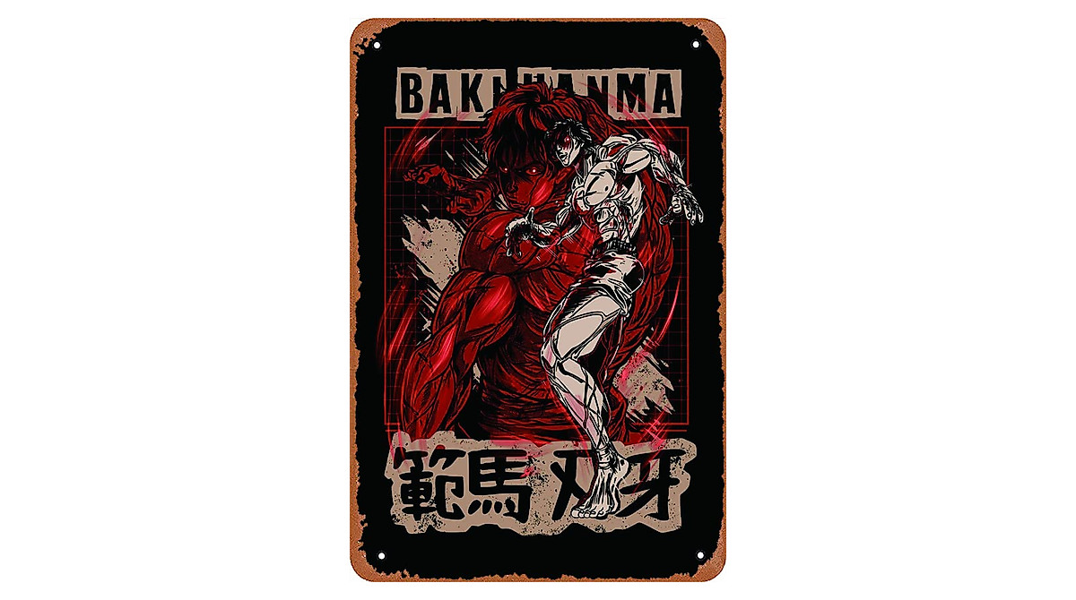 Baki Hanma Retro Metal Sign | Wall Decor for Home & Cafe