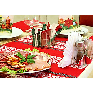 Tiger Chef 5 Compartment Clear Utensil Caddy. Organizer for Silverware Napkins Cups Tabletop Condiment for Dining Table Party Buffet Entertaining Picnics BBQ