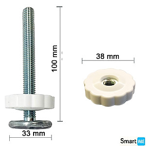 Extra Long Threaded Spindle Rods 8MM for Pressure Mounted Baby Gates, Installation Adapter 8 mm Screws Kit, Walk Thru Child & Pet Gate Accessories Replacement Bolts Wall Mount, Hardware Box 4 Pack M8