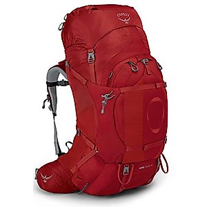 Osprey Ariel Plus 70L Women's Backpacking Backpack, Carnelian Red, WM/L
