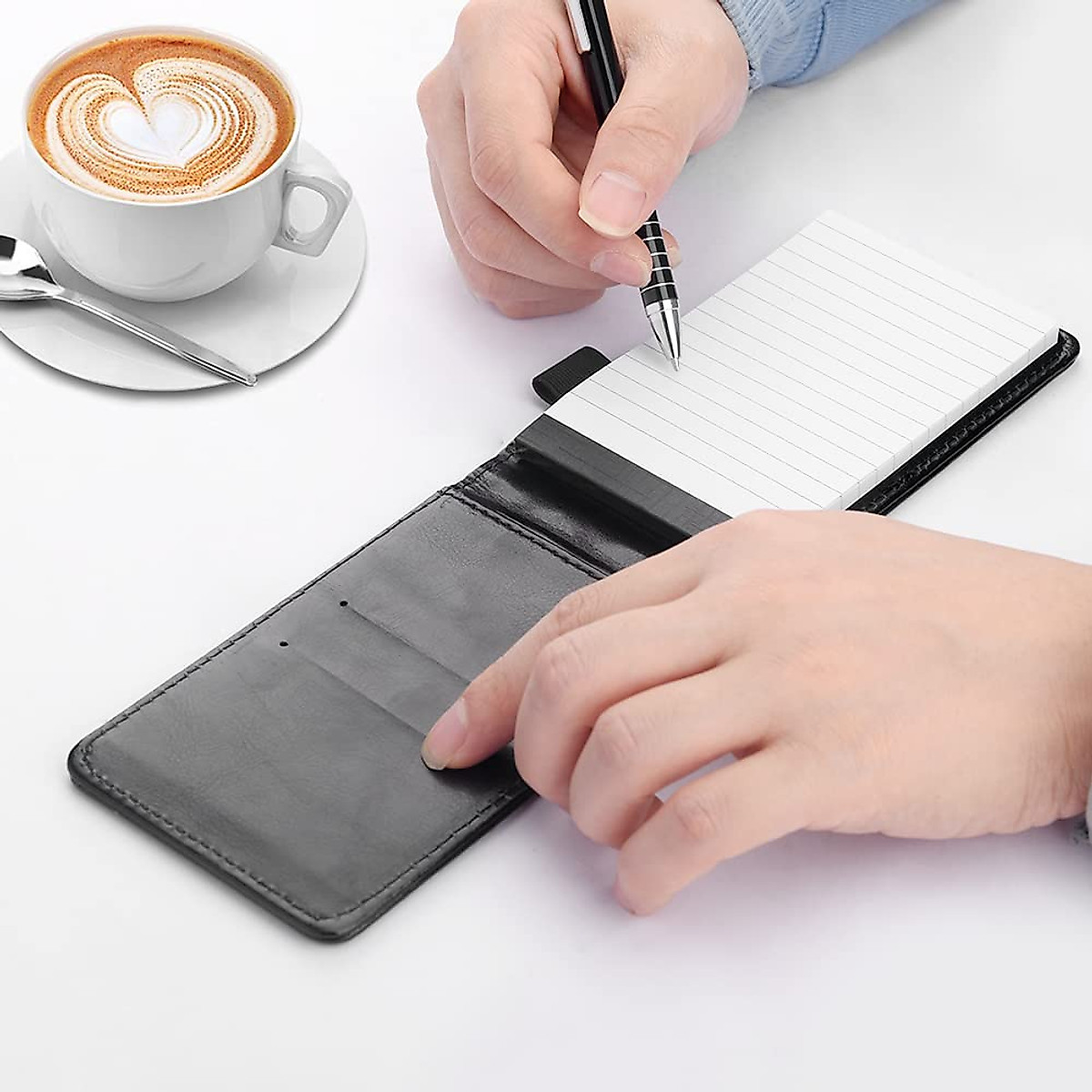 11pcs Pocket Notepad Set, Pocket Notepad Holder, Mini Memo Book Refill with 50 Lined Sheets, Metal Pen, Office & School Supplies(size:11pcs)