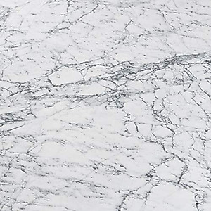 The Bianco Collection Avella 31" Multipurpose Round Italian Carrara White Marble Dining Table with Walnut Legs