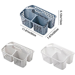 Generic 1PCS Portable Shower Basket,Hollow Out Storage Basket Plastic Storage Box Divided Storage Organizer for Bathroom(blue), AM0XEB0JXA7US
