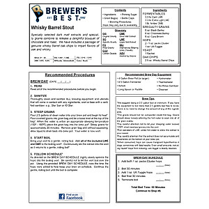 Brewers Best Whiskey Barrel Stout Beer Ingredient Kit