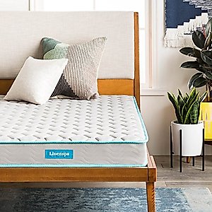 Linenspa 6-Inch Innerspring Mattress - Twin XL + 14-Inch Folding Platform Bed Frame