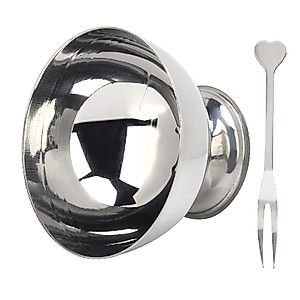 TOPINCN Metal Bowl, Stainless Steel Bowl Short Footed Medium Small Size Stainless Steel for Serving Ice Cream for Dessert Snacks