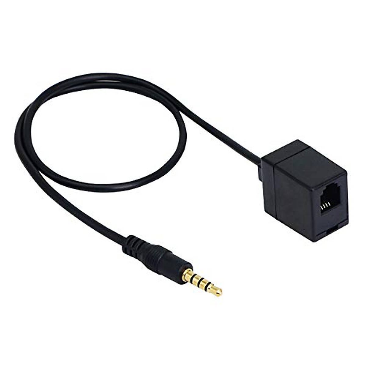 SinLoon RJ9 to 3.5mm Telephone Adapter Cable Female RJ9 Headset to Male 3.5mm Cell Phone Adapter - Convert RJ9 Headphone to Smartphones Most Android Cellphone with 3.5mm Headphone Jack(3.5 RJ9)