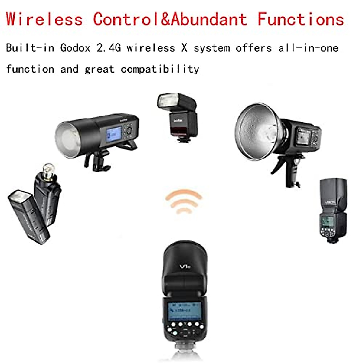 Godox V1 V1-S V1S Round Head Camera Flash for Sony Flash Speedlight Speedlite Light,76Ws 2.4G TTL1/8000 HSS,480 Full Power Shots,1.5s Recycle Time,2600mAh Li-ion Battery,10 Levels LED Modeling Lamp