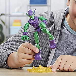 Spider-Man Marvel Bend and Flex Green Goblin Action Figure Toy, 6-Inch Flexible Figure, Includes Blast Accessories, for Kids Ages 4 and Up