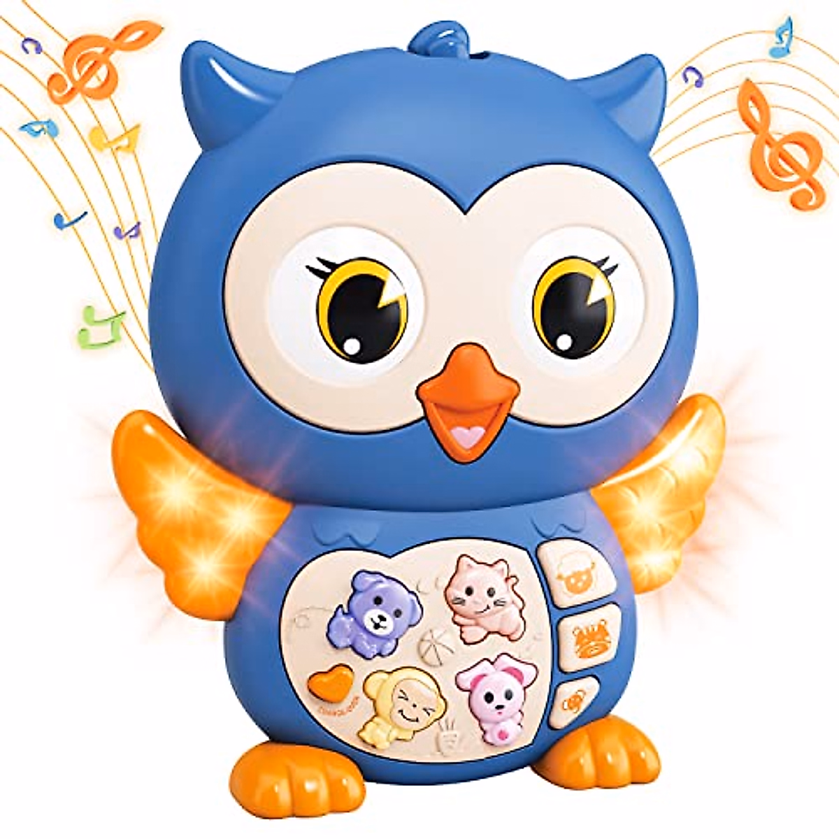 XINQEOW Baby Piano Toy, Infant Toys 6-12 Months, 3 Play Modes Owl Baby Light Up Toys, Lovely Baby Learning Toys 6 to 12 Months, Baby Einstein Piano Toys for Birthday Gifts