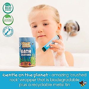 Honeysticks Bath Crayons for Toddlers & Kids - Handmade from Natural Beeswax for Non Toxic Bathtub Fun - Fragrance Free, Non-Irritating Bath Toys - Bright Colors and Easy to Hold - Washable - 7 Pack