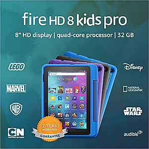 Fire HD 8 Kids Pro tablet, 8" HD 32 GB (Black) + Sleeve + Power Charger