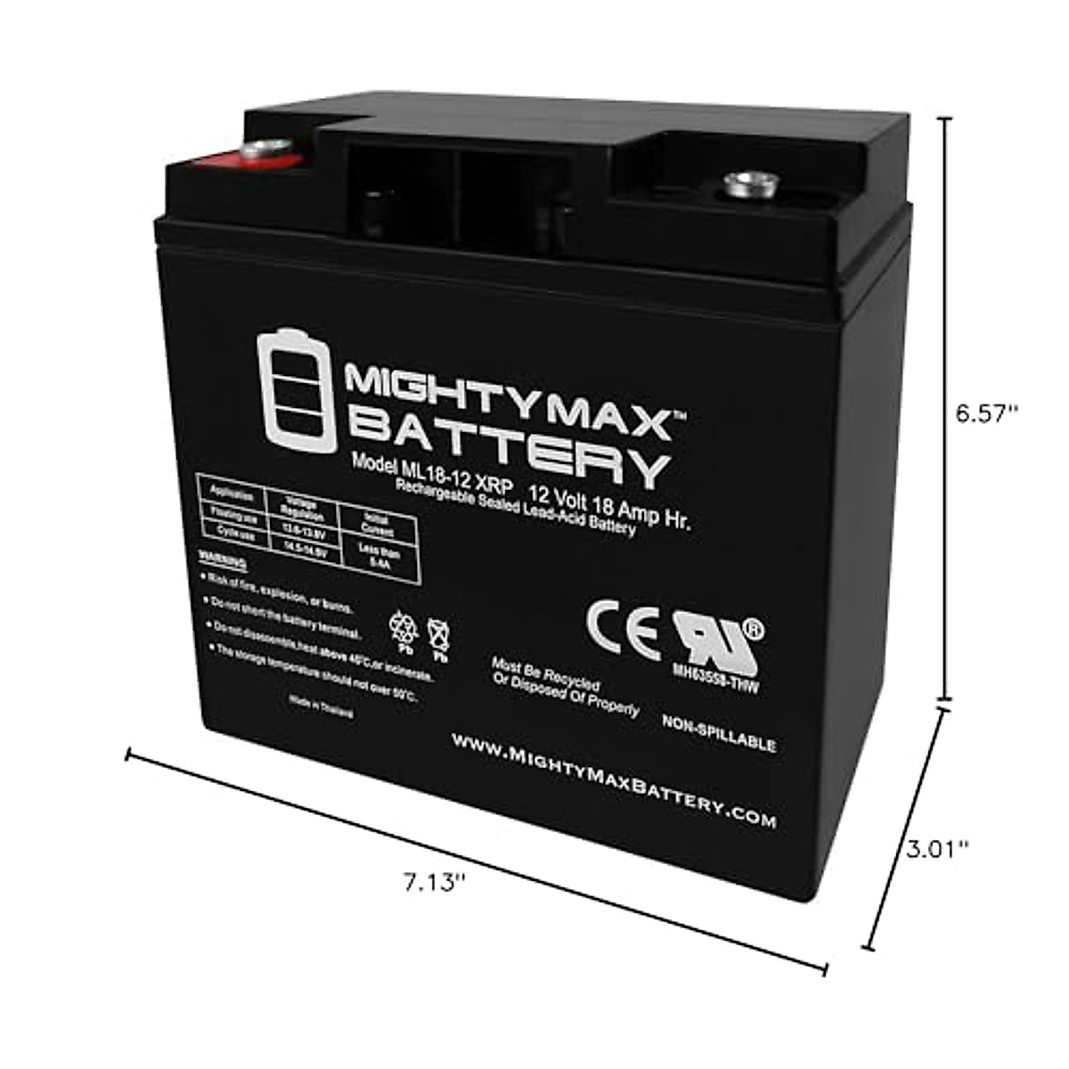 Mighty Max Battery 12V 18AH SLA Replacement Battery for Briggs Stratton Generator