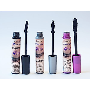 DEALPLUSDEAL Mascara and Eyeliner Set - 5 Mascaras, 1 Eyeliner - Extra Volume, Curl, Length for Full Lashes - Intense Black Eye Makeup, 6 Pieces