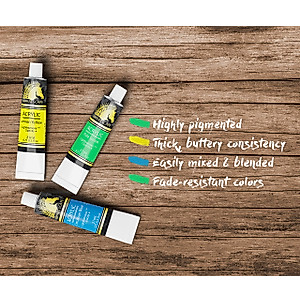 MyArtscape Acrylic Paint Set - 24 x 21ml Tubes - Lightfast - Heavy Body