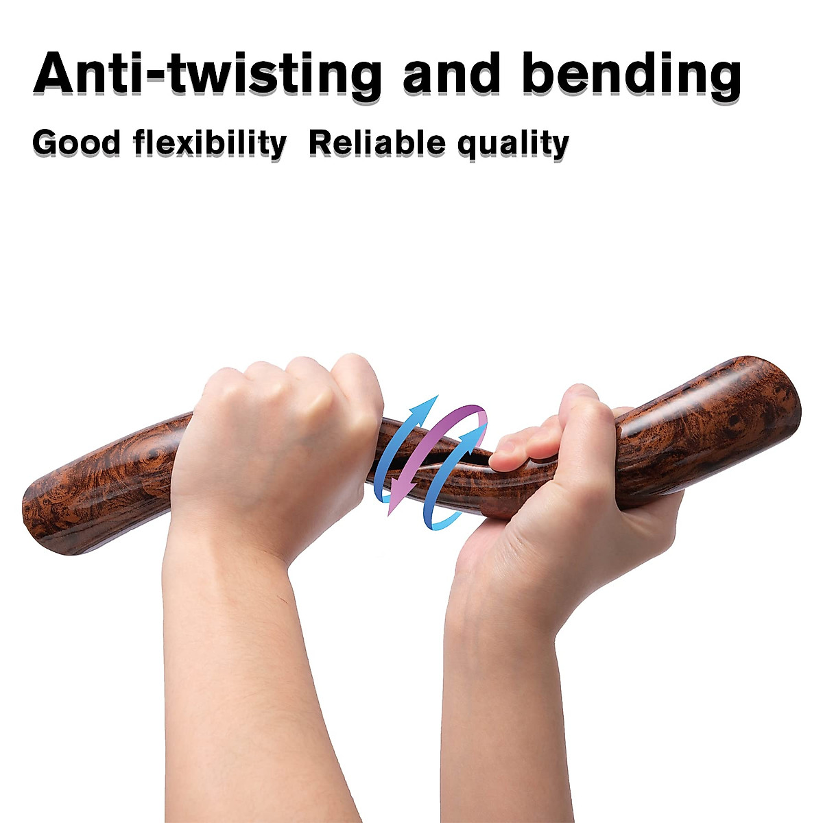 Amiss Car Wood Grain Steering Wheel Cover, Car Interior Accessories, 2PCS Segmented Steering Wheel Protector, Universal 99% Car Wheel Cover Protector (Brown)