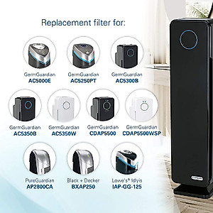 GermGuardian Air Purifier Filter FLT5000 Genuine HEPA Replacement Filter with Guardian Technologies GermGuardian Air Purifier GENUINE Carbon Filter 4-Pack