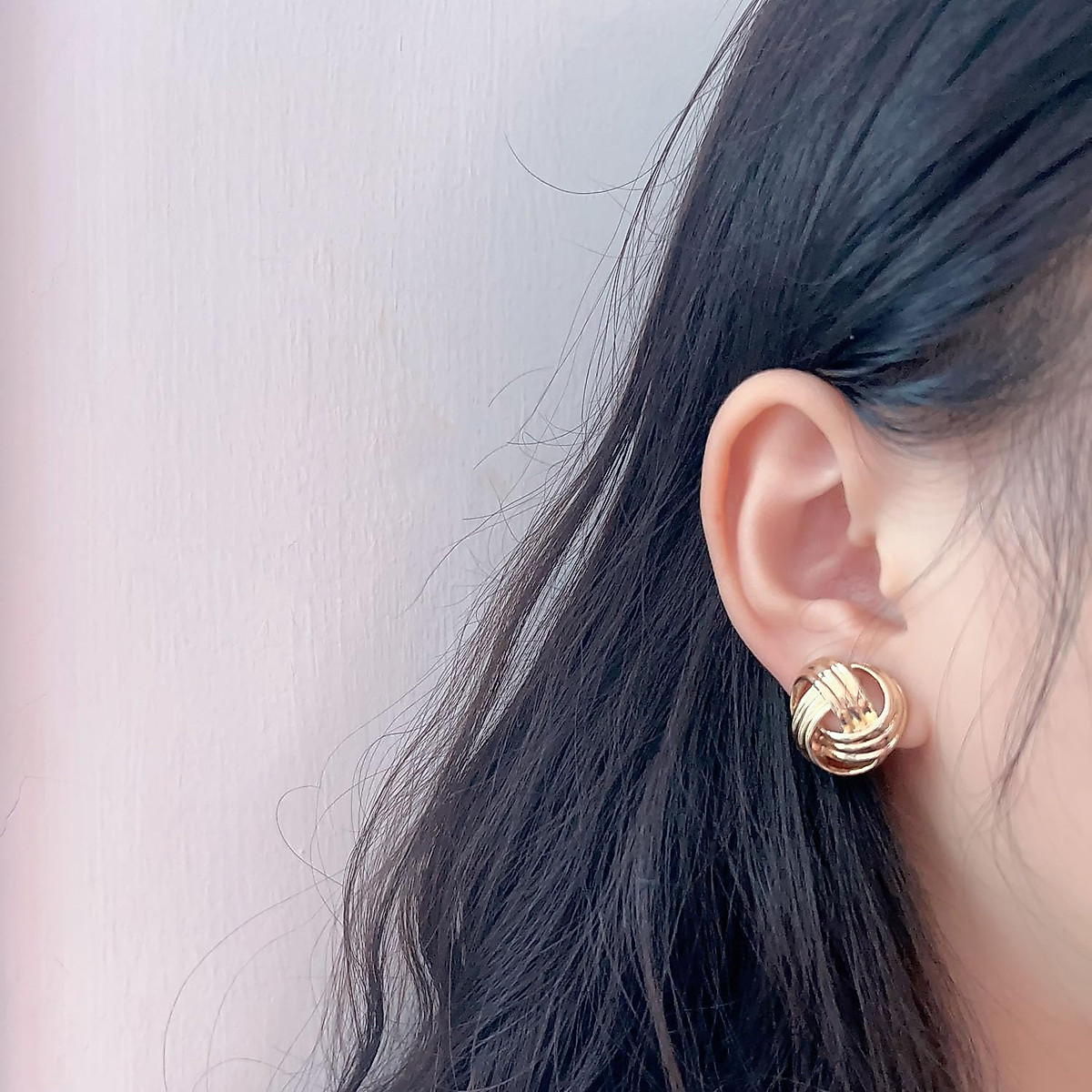 JOLCHIF Love Knot Clip On Earrings for Women Non Piercing Ears 18K Gold Plated Earrings Clip Jewelry Gifts