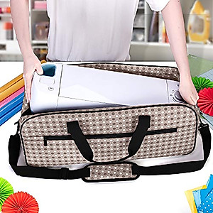 Yarwo Carrying Case Compatible for Cricut Maker, Cricut Explore Air (Air 2), Silhouette Cameo 3 and Cameo 4, Die-Cut Machine Travel Tote Bag with Pockets for Craft Tools and Supplies, Dots