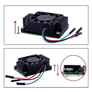 GeeekPi Aluminum Alloy Heatsink with PWM Fan for Raspberry Pi Compute Module 4, Passive Cooling Radiator with Speed Control Fan for Raspberry Pi CM4 Motherboard